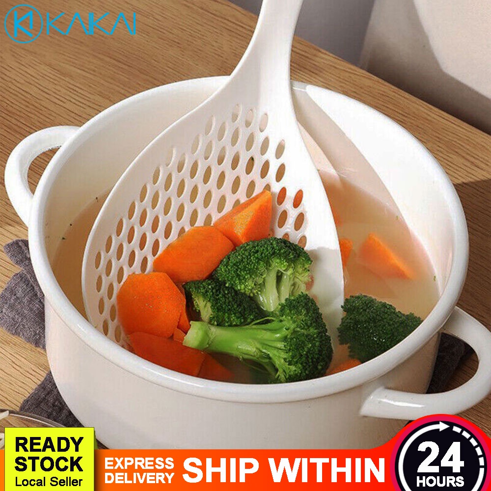 🔥 QUICK DRAINING 🔥 Japanese Style Scoop Colander Long Handle Food ...