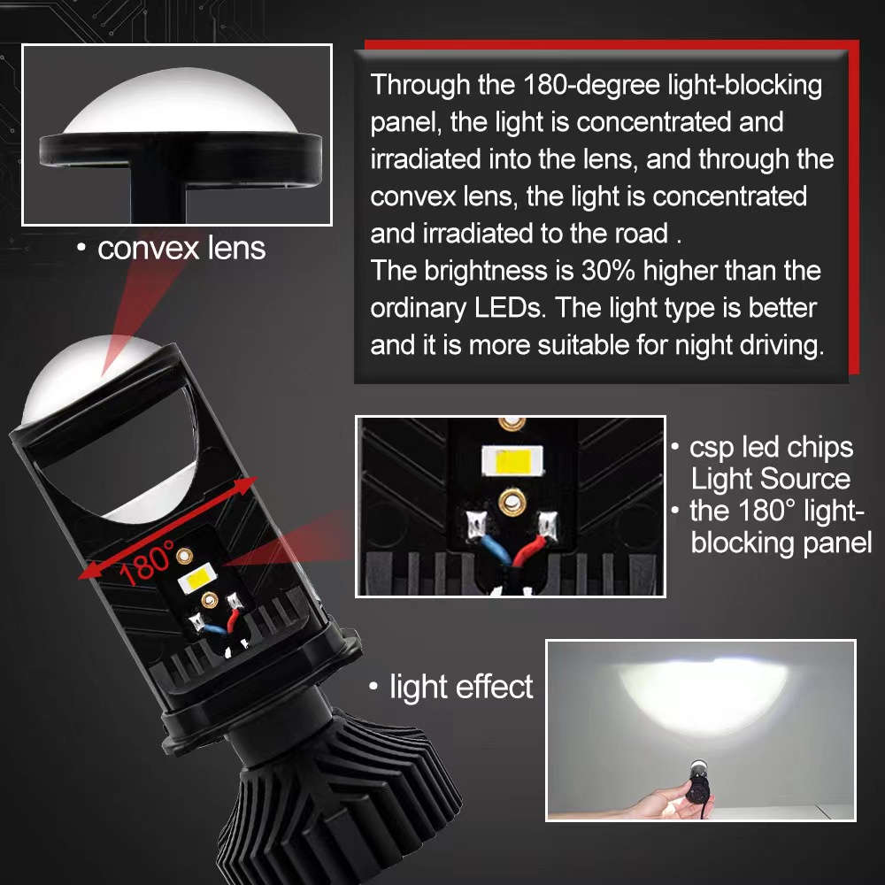 24000LM Bus 90w/H4 Led Mini Car Lens Projector Hi/Lo Headlight ...