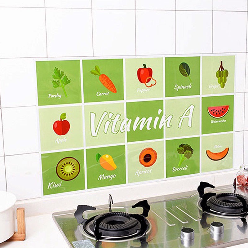 Stainproof Kitchen Wall Sticker Self Adhesive Tile Decals DIY Wallpaper ...
