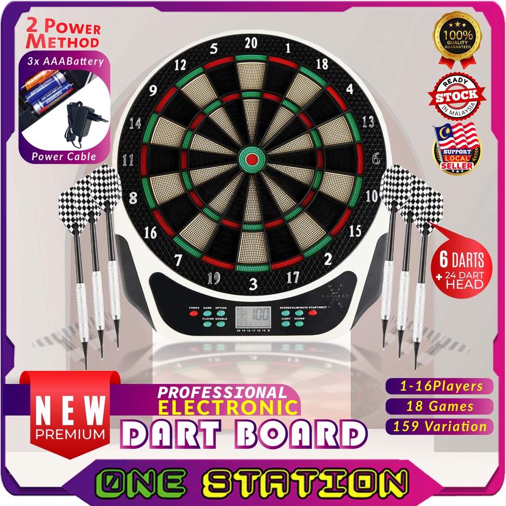 New Premium Professional Electronic Dart Board Set Soft Tip Dartboard ...