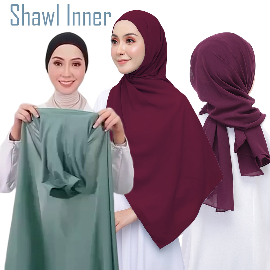 Instant Shawl Inner Chiffon | 10 Saat Siap Pakai | Shopee Malaysia