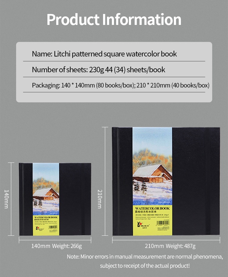 Angel Mark SketchBook Square Watercolor Book Medium Coarse Grain 230g ...