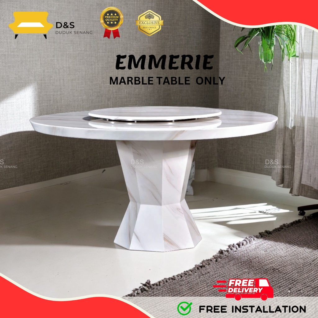 EMMERIE Marble Table Only / Meja Marbel Sahaja | Shopee Malaysia
