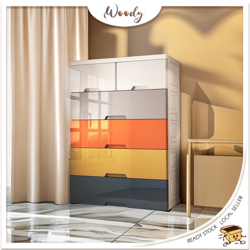 【Woody】 Extra large plastic storage box drawer type household clothes ...