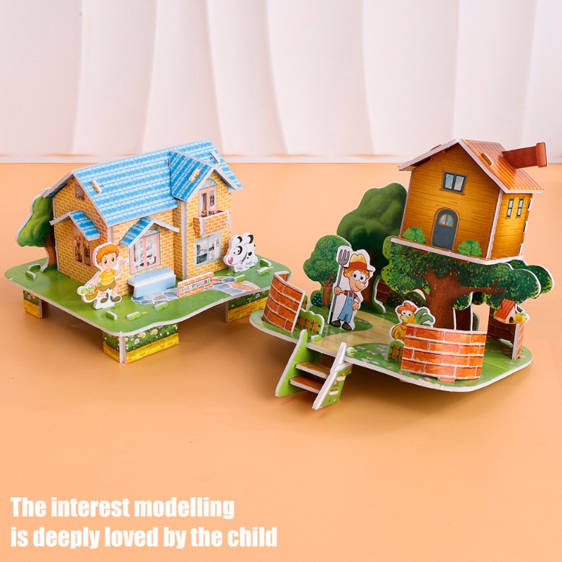 Fun Three-dimensional Building Jigsaw Puzzle / Kindergarten Hand-made ...