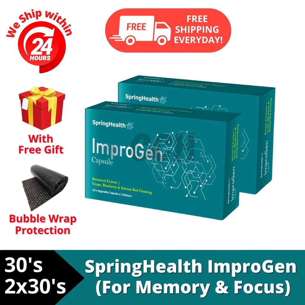 [EXP 08/2024] SpringHealth ImproGen Vegetable Capsules (For Memory ...
