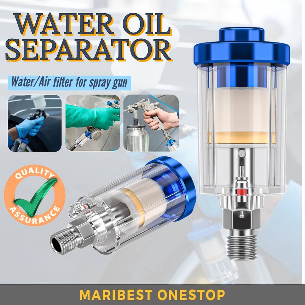 1/4'' Gun Air line Oil Water Trap Separator Gun Paint Water Oil Air ...
