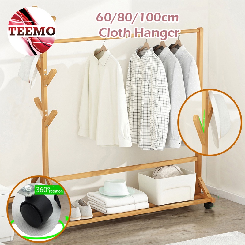 Teemo 60cm/80cm/100cm Multifunction Clothes Coat Hanger Rack With ...