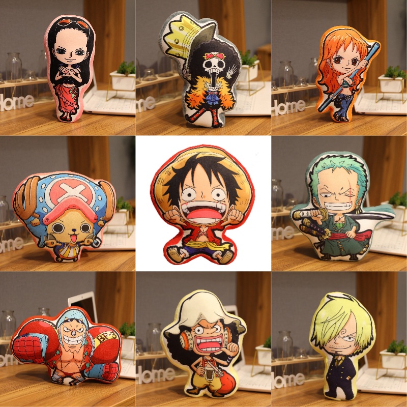 Cute Piece One Plush Pillow Cartoon Monkey D. Luffy Roronoa Zoro Tony ...