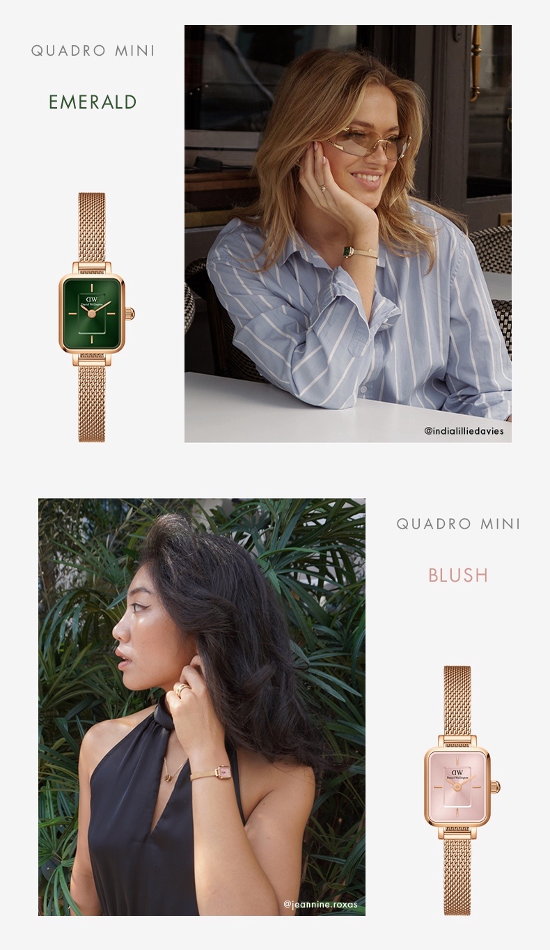 [2 Years Warranty] Daniel Wellington Quadro Mini Rose gold / Gold ...