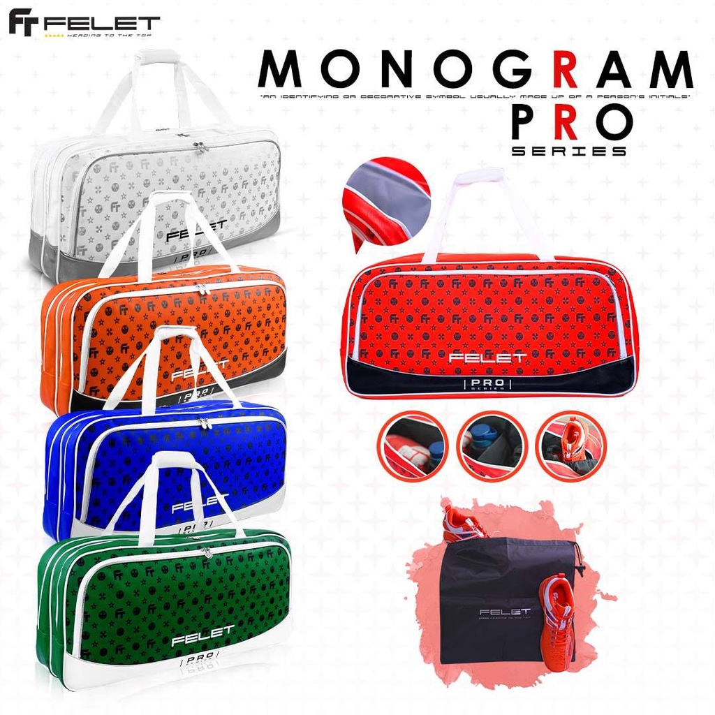 FELET-MONOGRAM-PRO-SERIES 2023 BADMINTON RACQUET BACKPACK Double Bag ...
