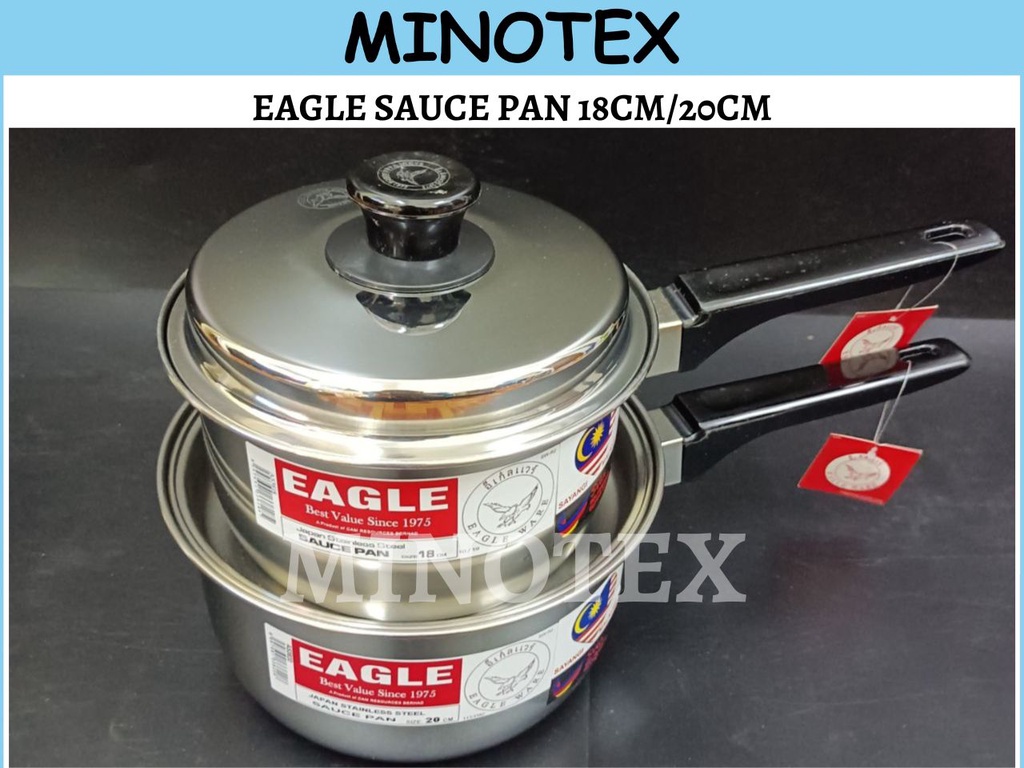 EAGLE STAINLESS STEEL SAUCE PAN 18/20CM | Shopee Malaysia