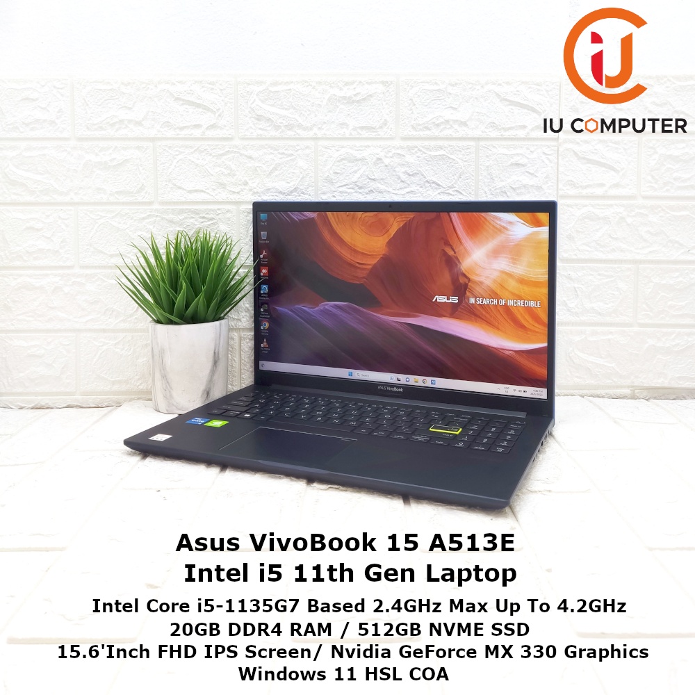 ASUS VIVOBOOK A513E-PBQ079TS INTEL CORE I5-1135G7 20GB RAM 512GB NVME ...