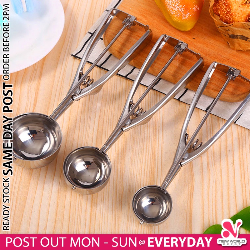 𝗙𝗢𝗢𝗗 𝗚𝗥𝗔𝗗𝗘 》 4/5/6cm Ice Cream Scoop Stainless Steel Mashed Potato ...