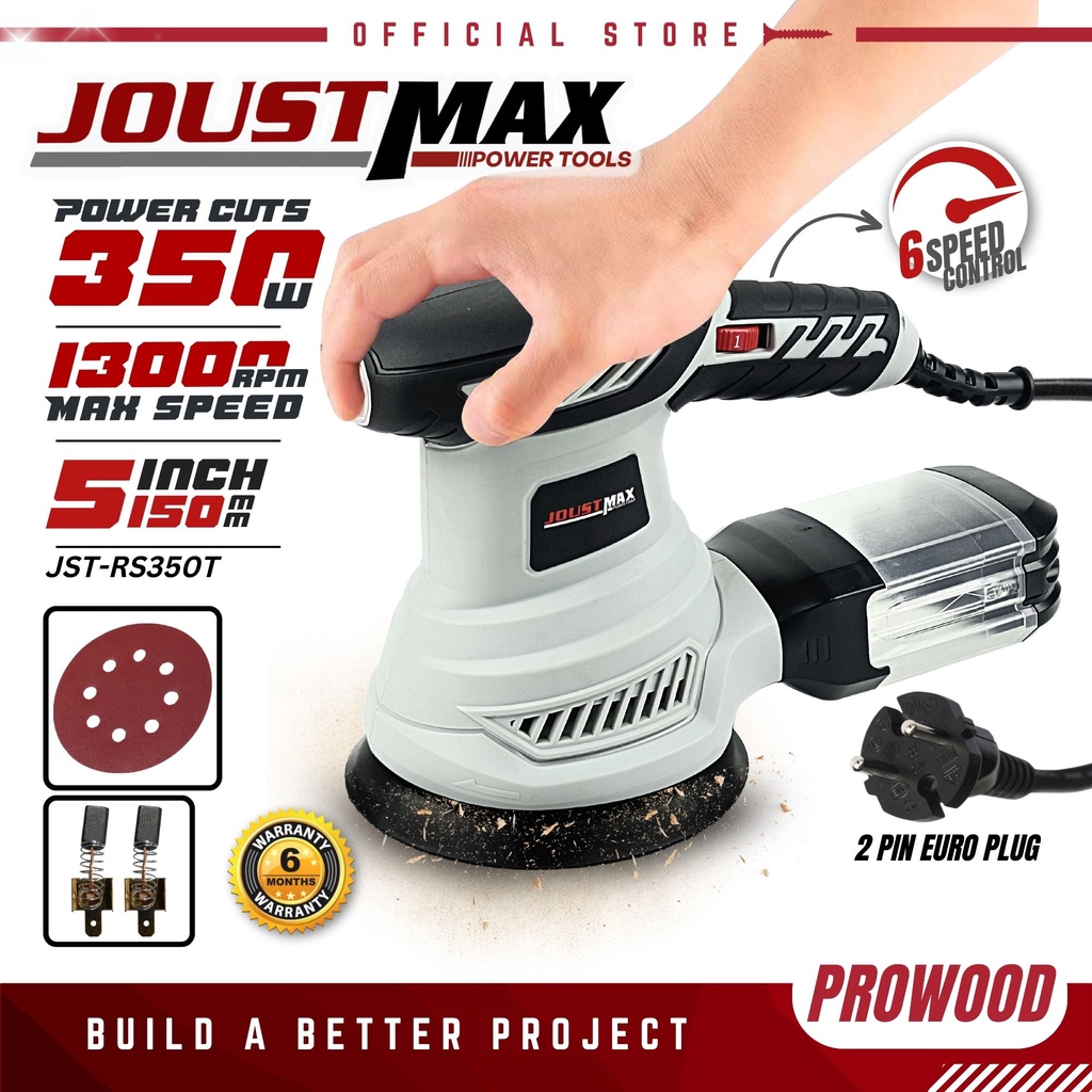 Joustmax JST-RS350T Machine Sander 5" Pad Electric Adjustable 6Speed ...