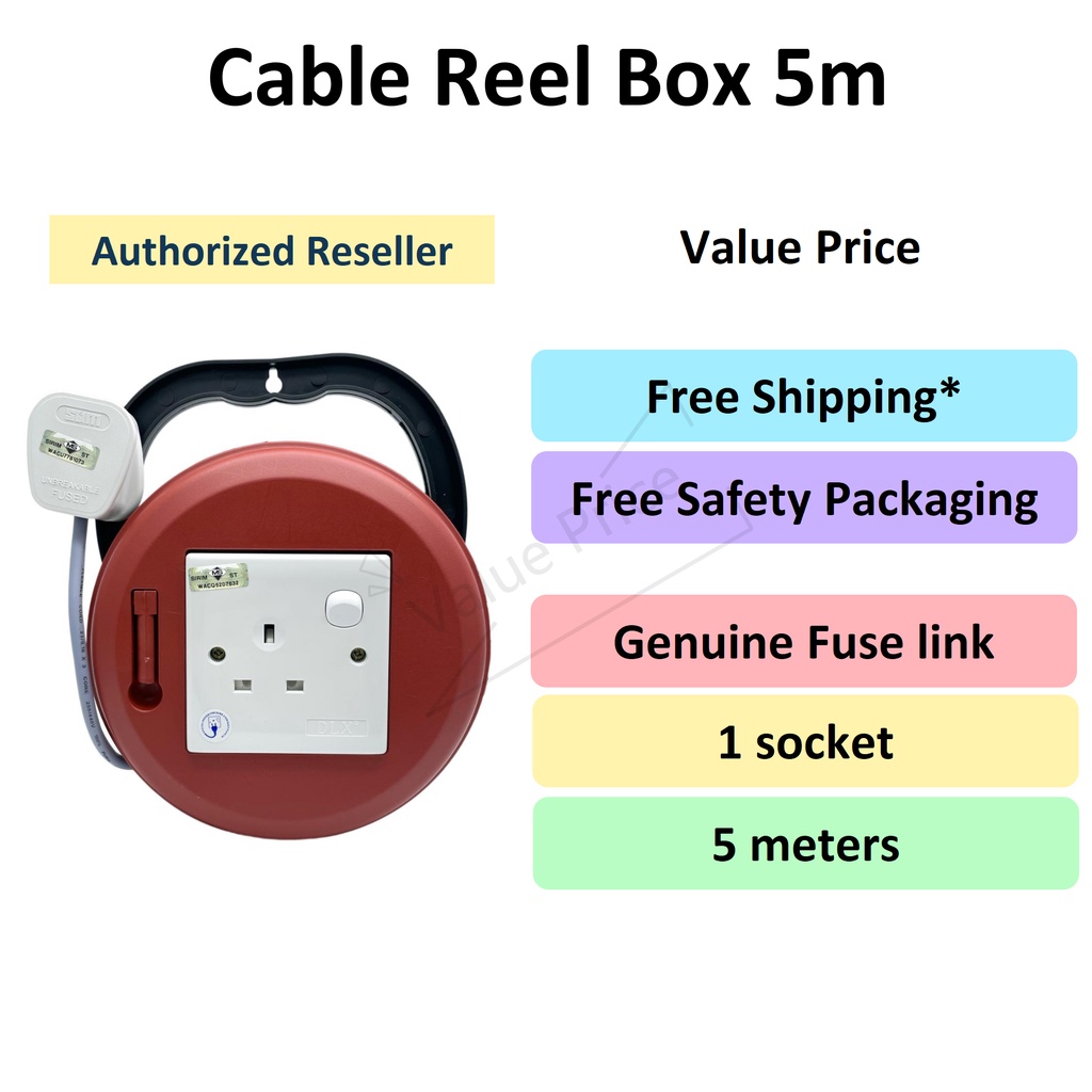 [SIRIM] KX Cable reel box Extension extention 3 Pin plug socket ...