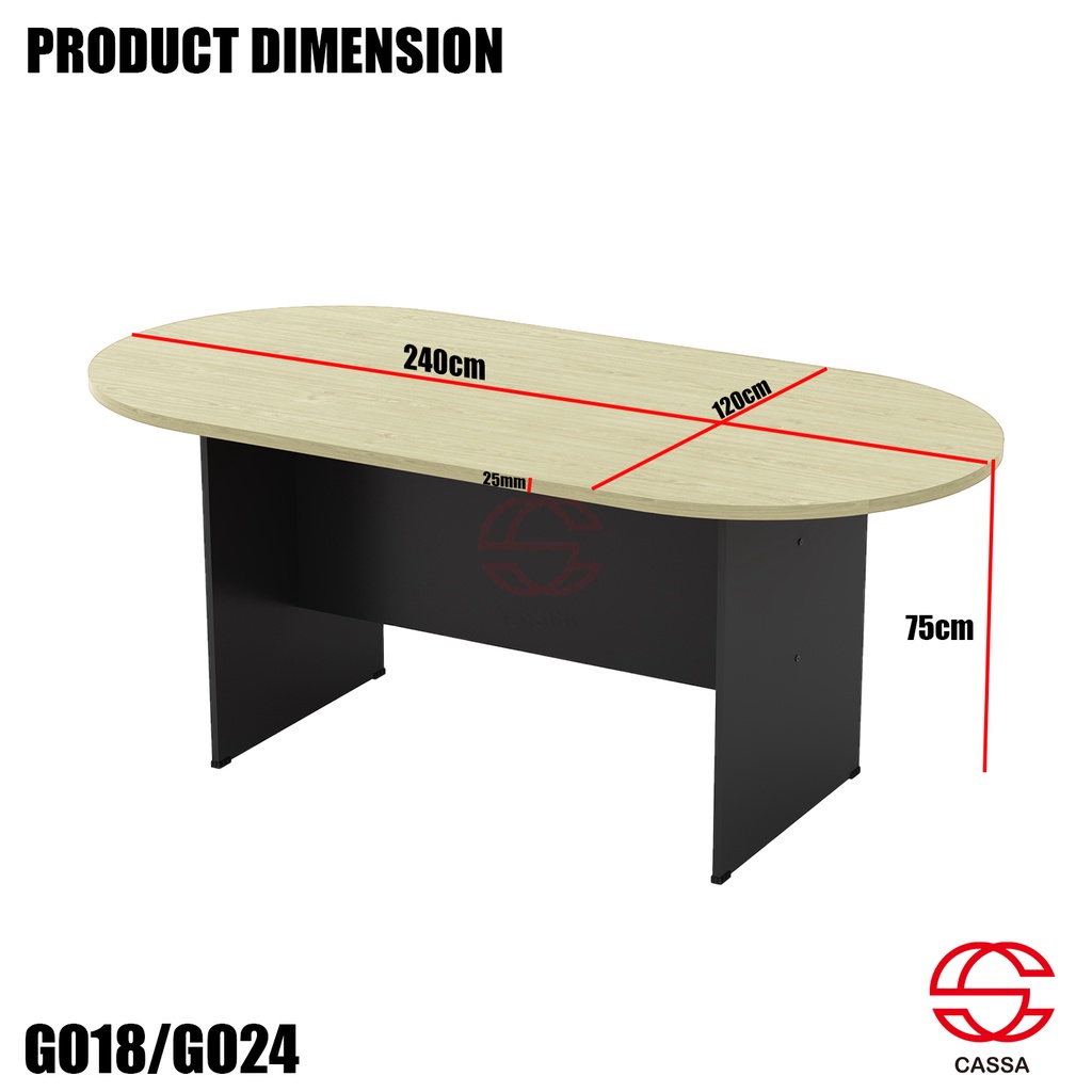 Cassa Melamine Oval Conference Table Writing Table Computer Table Meja ...