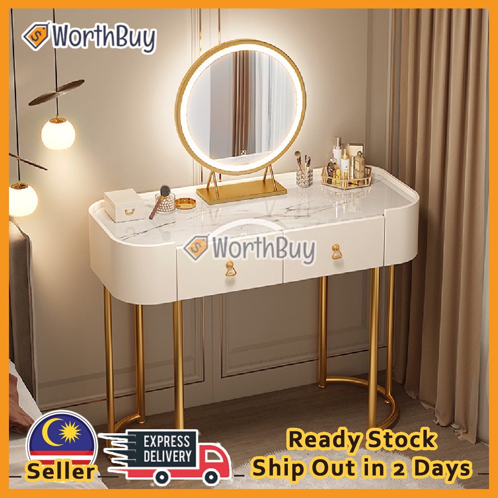 Worthbuy Bedside Table Wooden Dressing Table With Drawers Meja Solek ...
