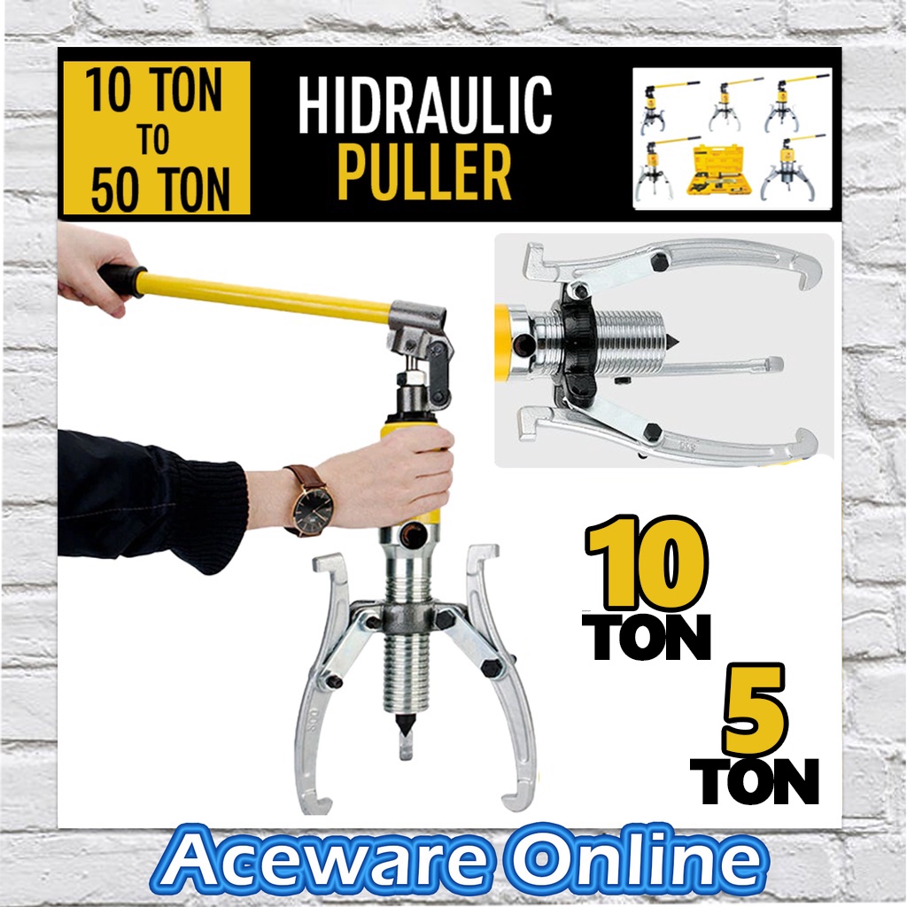 5/10 Ton Heavy Duty Hydraulic 3 Jaw Puller Industrial Grade Integral ...