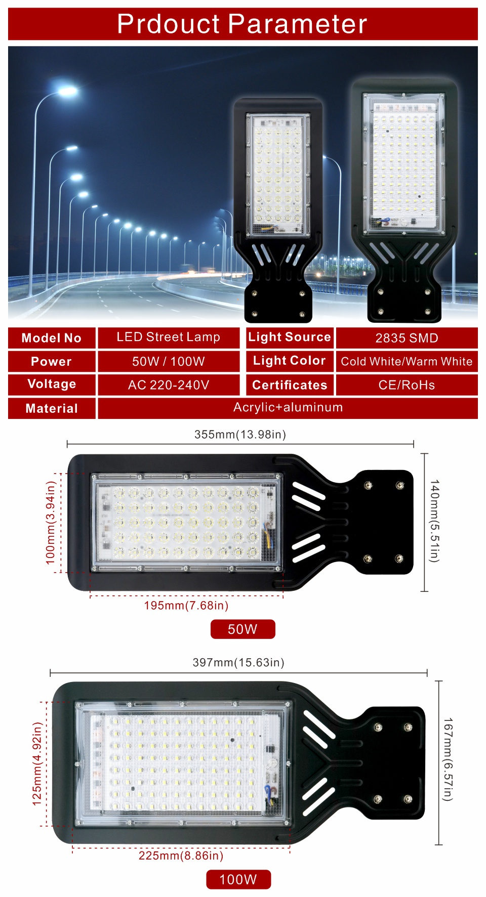 Got Liang LED Street Light 50W 100W AC 220V Outdoor Floodlight ...
