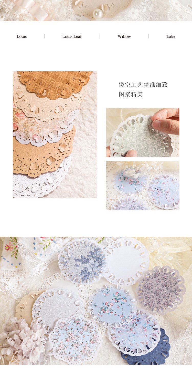 QOUZMO 10pcs/pack hollowed out lace paper collage papers[Butterfly Fifi ...