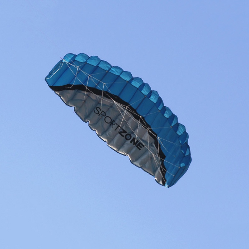 2.5m New Dual Line Parafoil Parachute Stunt Sport Beach Outdoor Blue ...