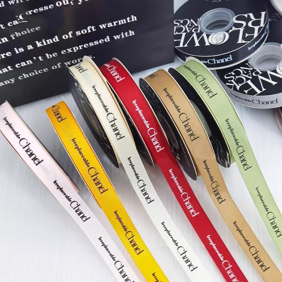 1 roll Chanel Wording Ribbon 40meter Long Width 2cm Reben 花束彩带 | Shopee ...