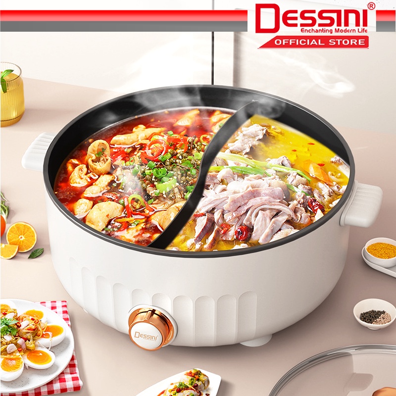 DESSINI ITALY Electric Cooker Hot Pot Steamboat Non Stick Casserole ...