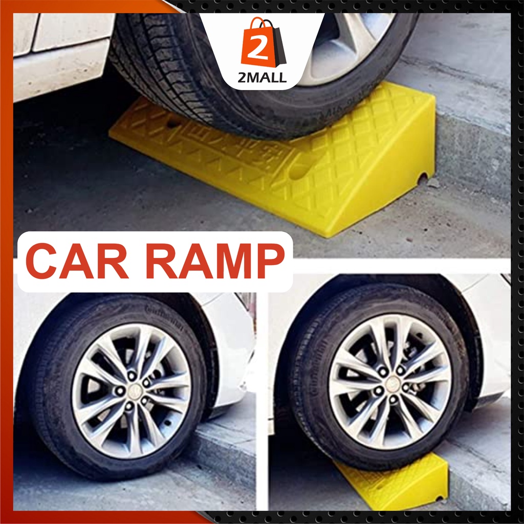 2MALL Heavy Duty Garage/Curb Car Ramps Heavy Duty Rubber Wheelchair ...