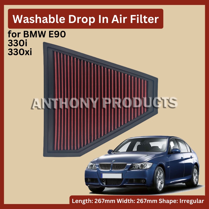 BMW 3 Series E90 330i, 330Xi High Performance Drop in washable Panel ...