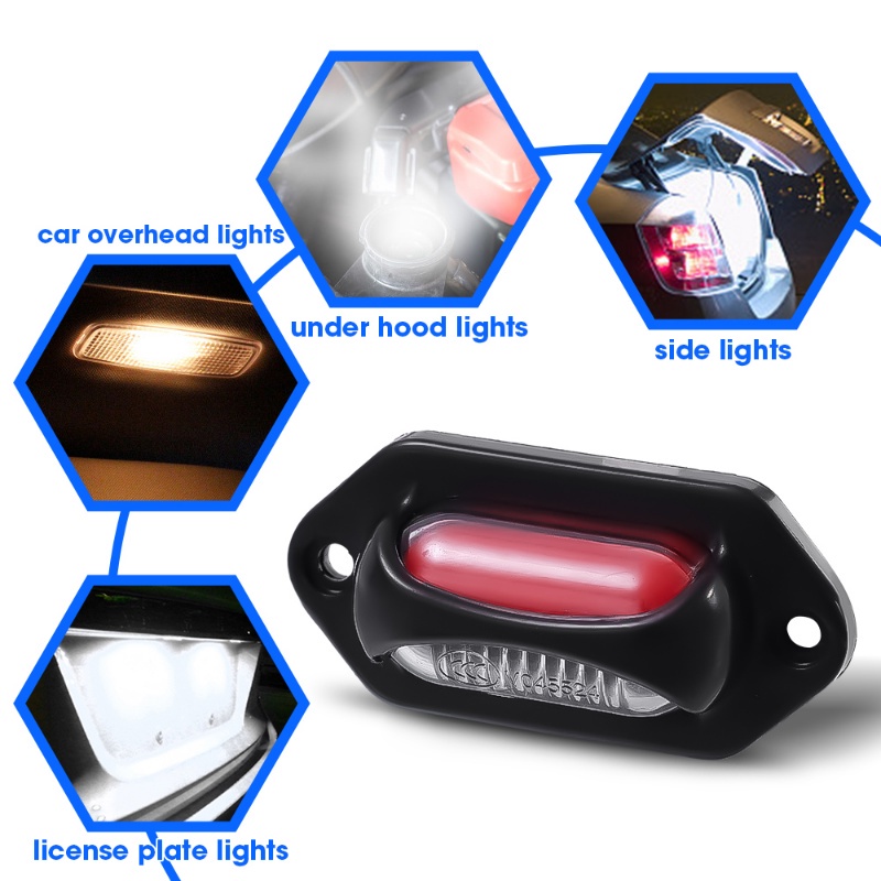Ultra Bright 6-LED License Plate Light With Screws Vehicle Universal ...