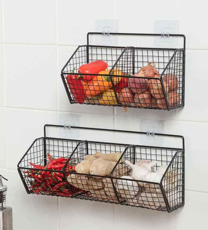 Wall mounted onion and ginger seasoning storage rack in household ...