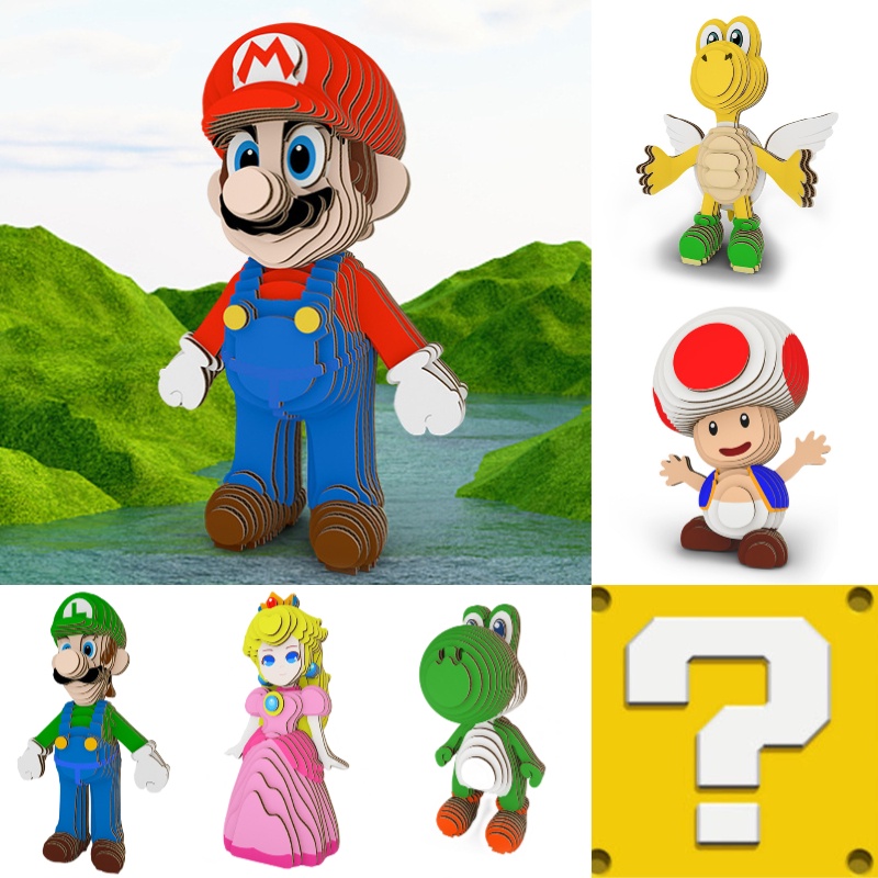 Puzzle Craft Paper Toy With 3d Mario Character, Diy, Cognitive Enhances ...