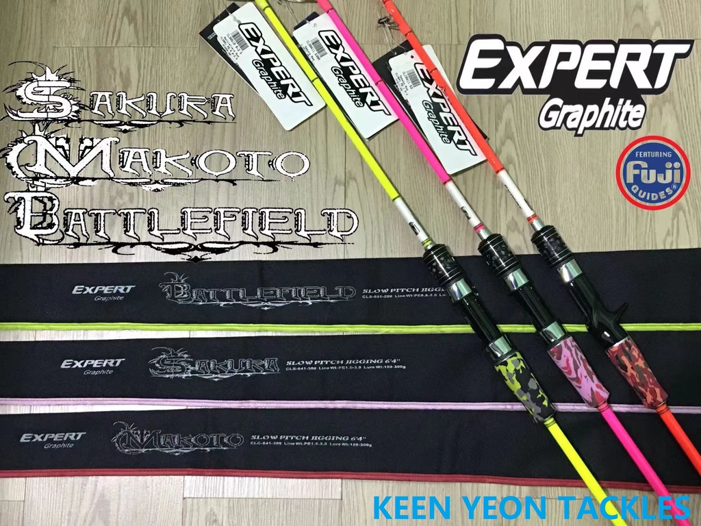 EXPERT GRAPHITE MAKOTO/ BATTLEFIELD/SAKURA JIGGING FISHING ROD | Shopee ...
