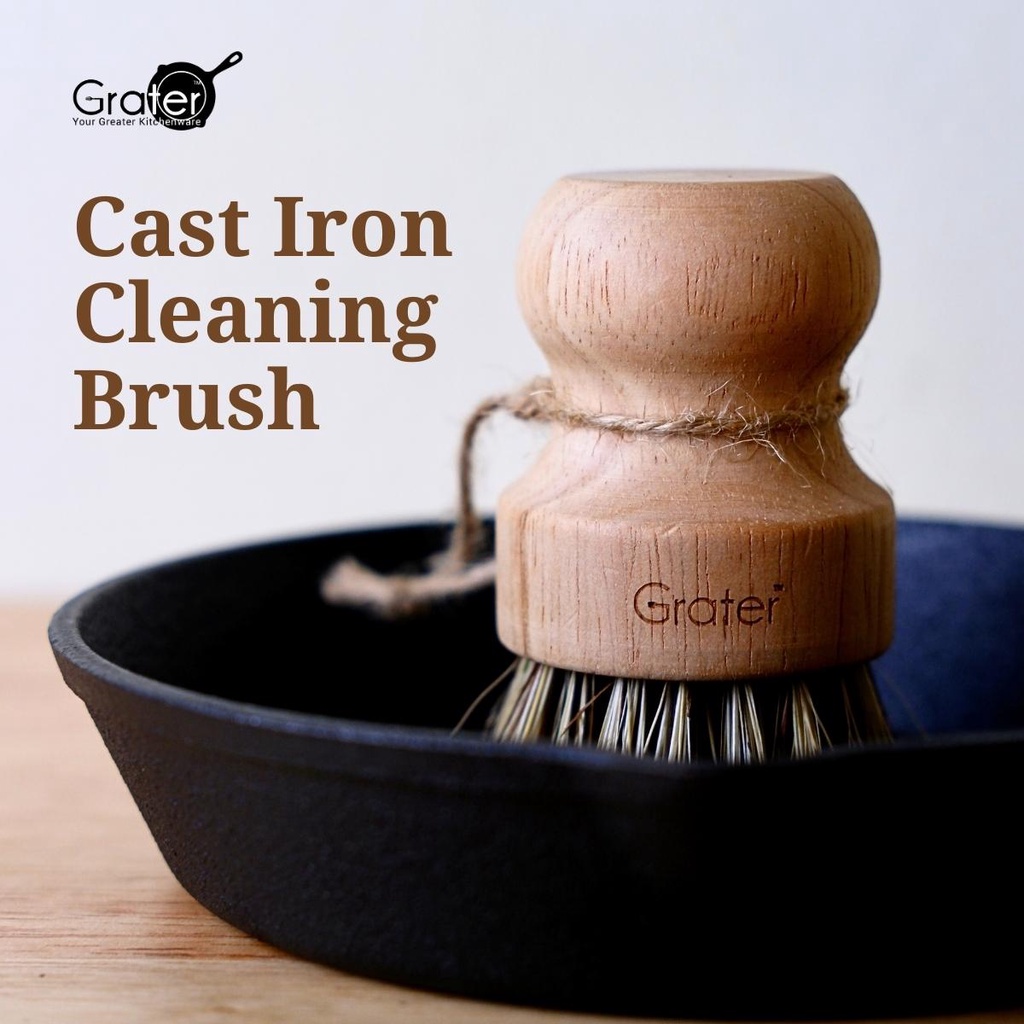 GRATER Cast Iron Deep Cleaning Brush Coconut Palm Fiber Sisal Bristles ...
