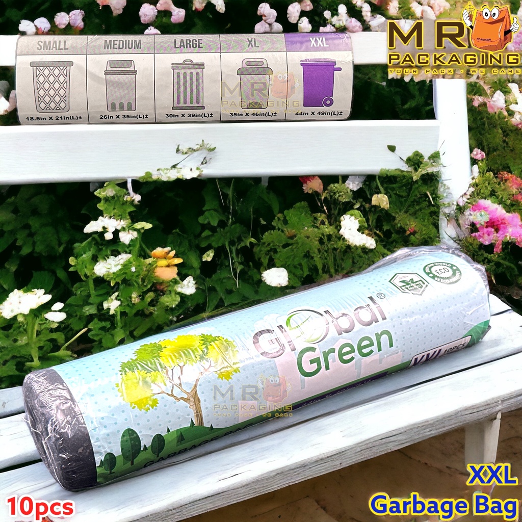 XXL Garbage Bag [ Global Green ] 10pcs HDPE Beg Sampah - 10 pcs - Black ...