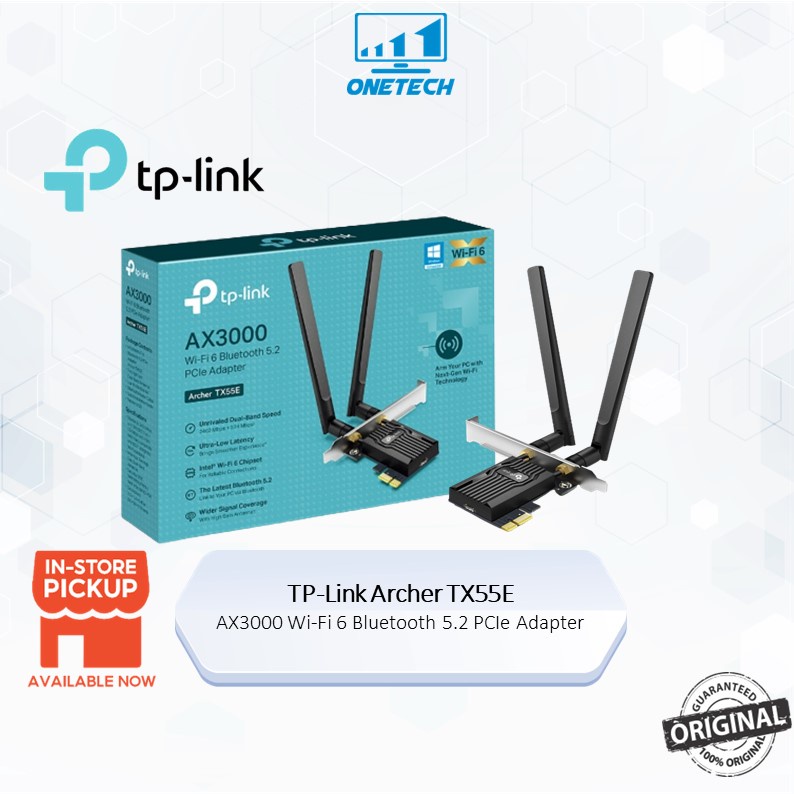TP-Link Archer TX55E AX3000 Wi-Fi 6 Bluetooth 5.2 PCIe Adapter | Shopee ...