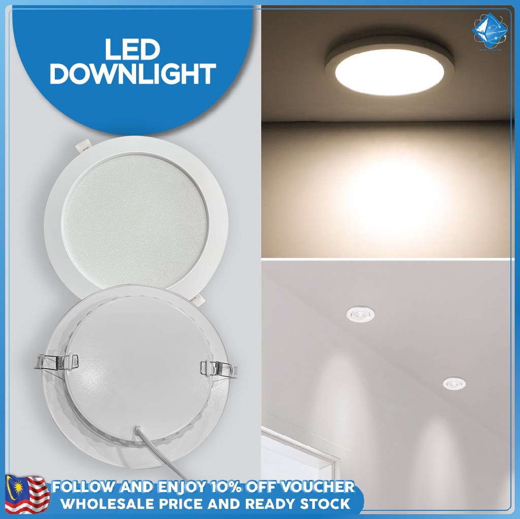 LED Downlight 22W Lampu Siling Rumah Round Down Light White Lights Home ...