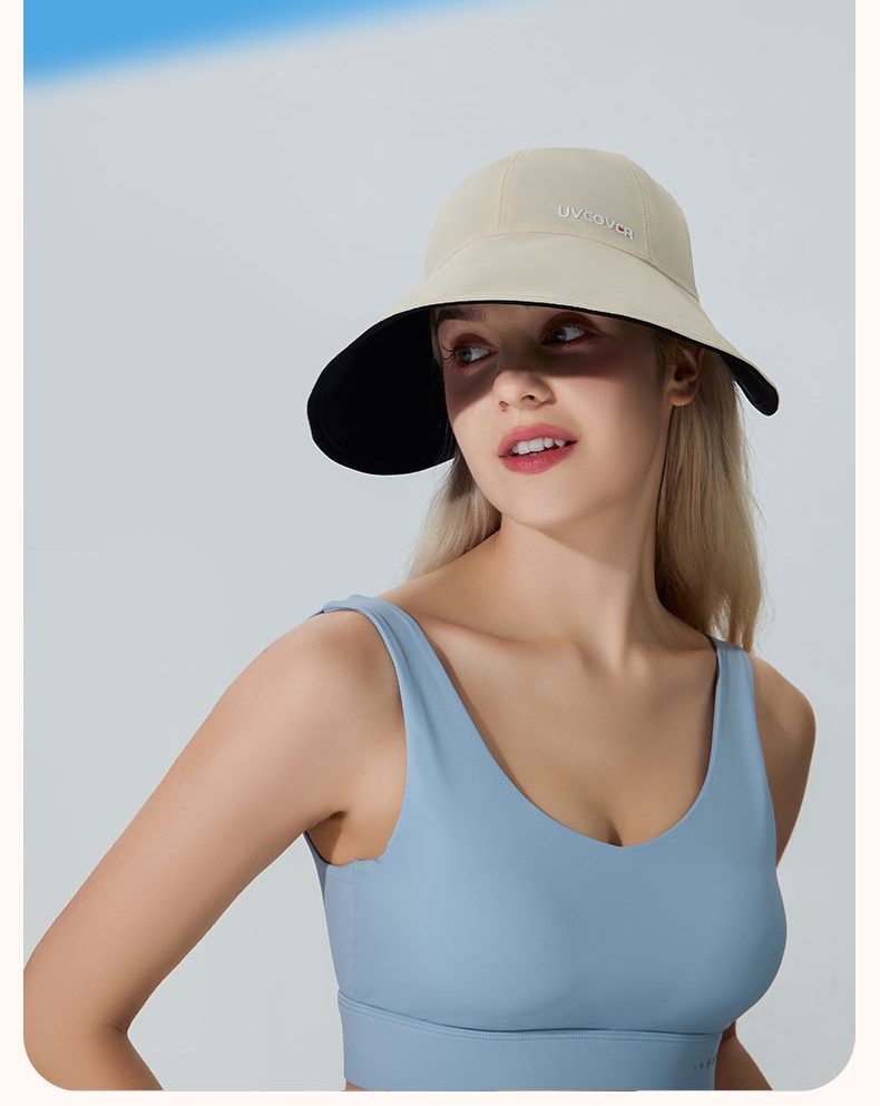 Sunscreen Hat Large Brim Summer Double Sided Hollow Top Sunshade Hat ...