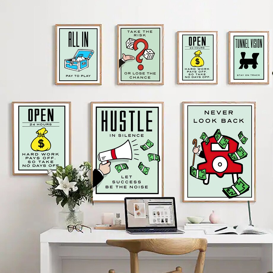 Monopoly Millionaire Dollar Money Poster Cartoon Figure Motivational ...
