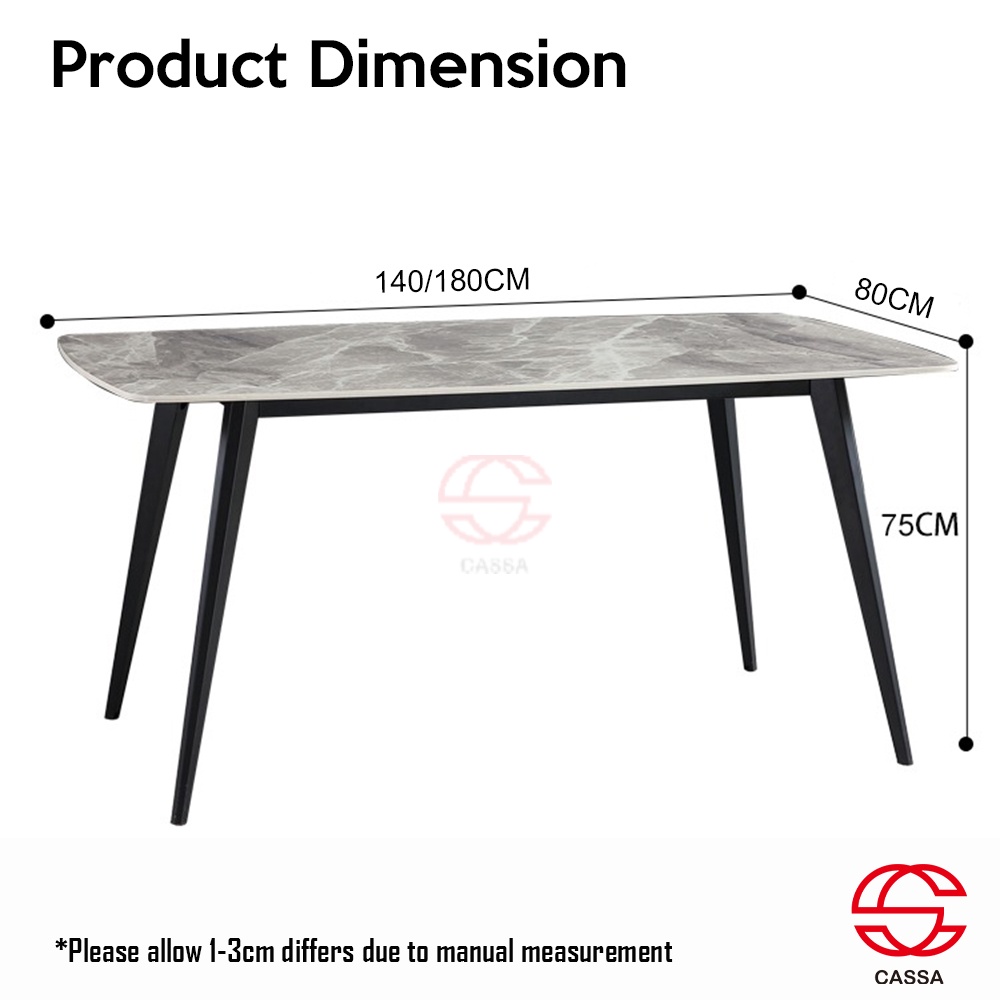 [DINING SET] Cassa GLOSSY Grey Dining Table 180CMX80CM / 140CMX80CM ...