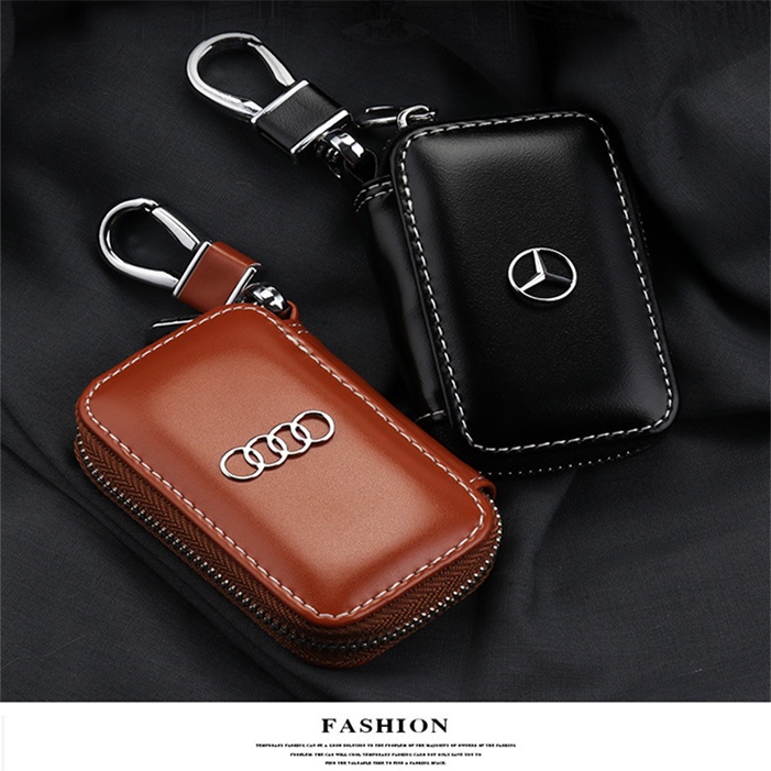 Mercedes Benz Car Key Case Genuine Leather Car Smart Key Chain Keychain ...