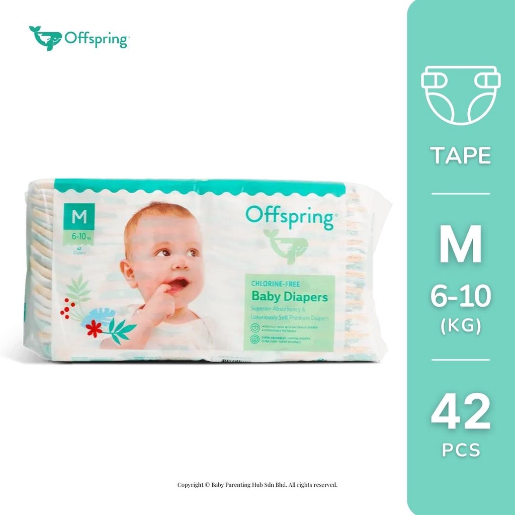 Offspring Diaper Fashion Tape M 6-10kg 42pcs | Shopee Malaysia