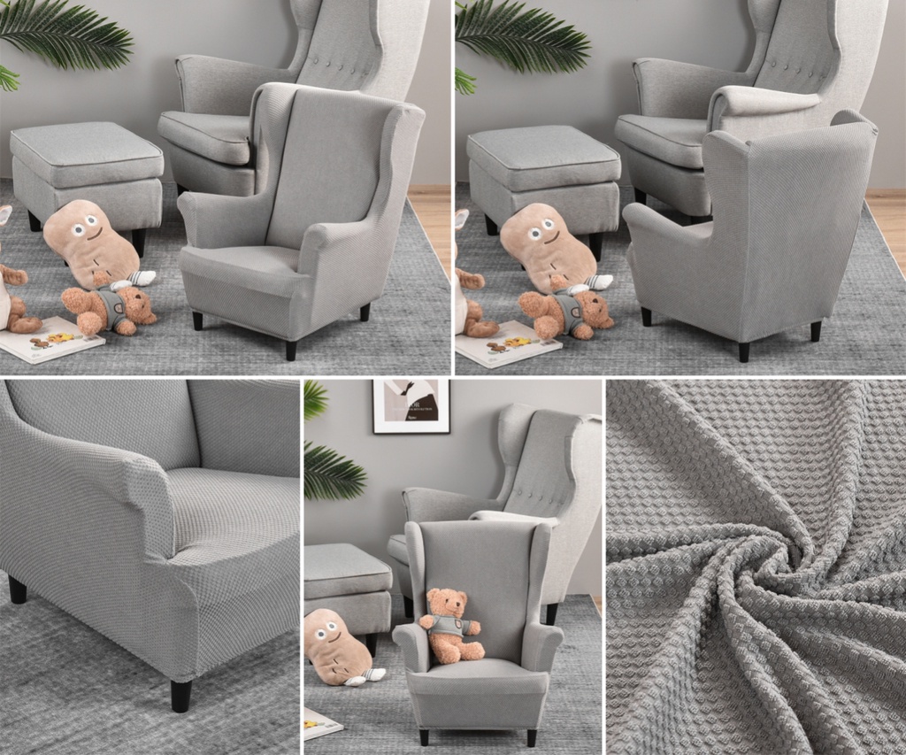 Kid's Size Wing Chair Cover Polar Fleece Children IKEA STRANDMON Wingback Armchair Covers Small ...