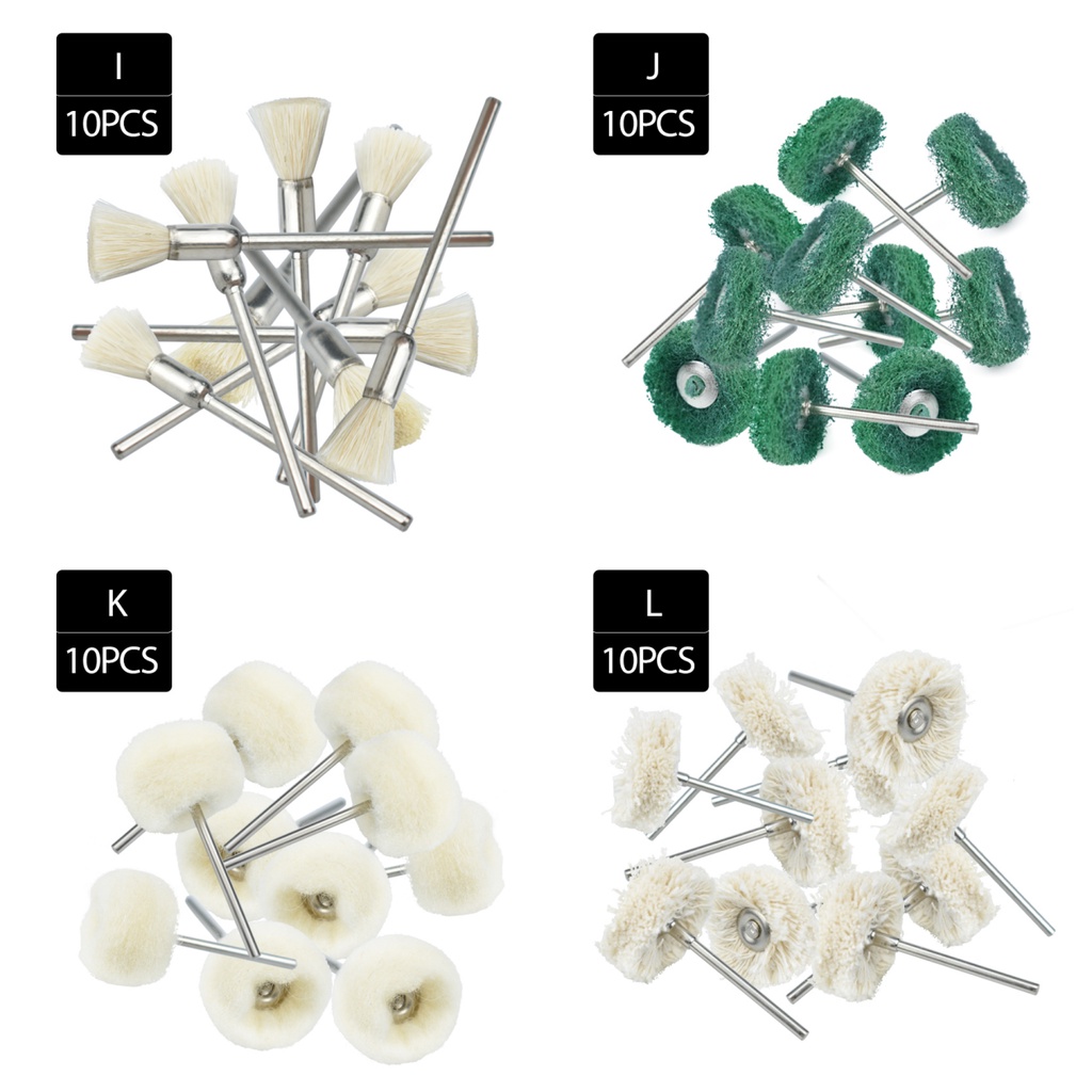 10pcs Dental Polishing Brush 2.35mm Shank Dental HP Polisher Flat Brush ...