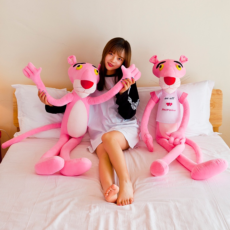 Full Pink Fluffy Panther Plush Toy, Detailed Design With Neat Stitching ...