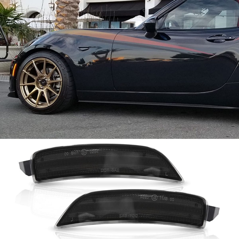 For 2016-2022 Mazda MX-5 Miata LED Front Rear Side Marker Light Smoked ...