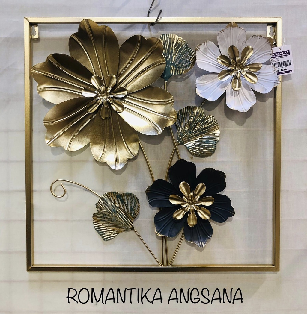Romantika Wall Decor Floral Frame Iron Metal Wall Hanging Wall Hanger ...