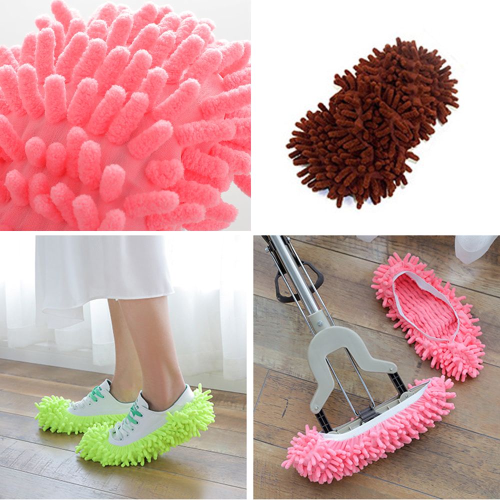 Cleaning Shoe Cover Mop Microfiber Floor Cleaning Dust Mop Slippers ...
