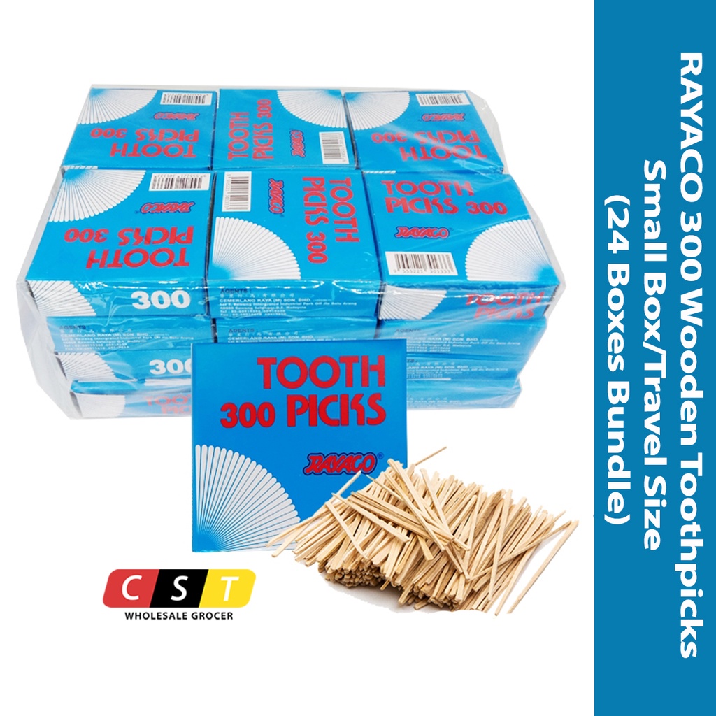 RAYACO 300 Wooden Toothpicks Small Box/Travel Size (24 Boxes Bundle ...